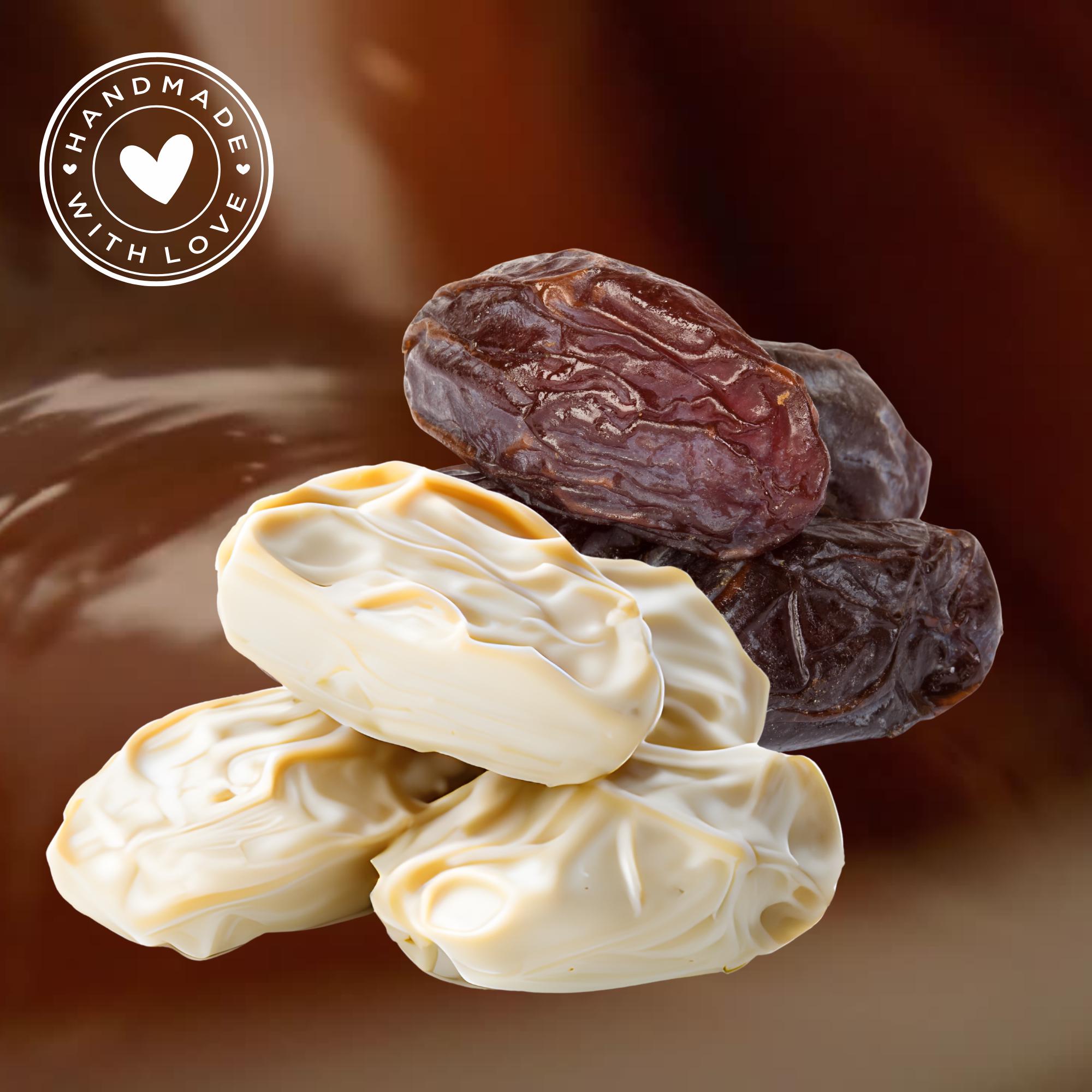 Jumbo Medjool Dates From UAE Covered in White Chocolate and Almond ...