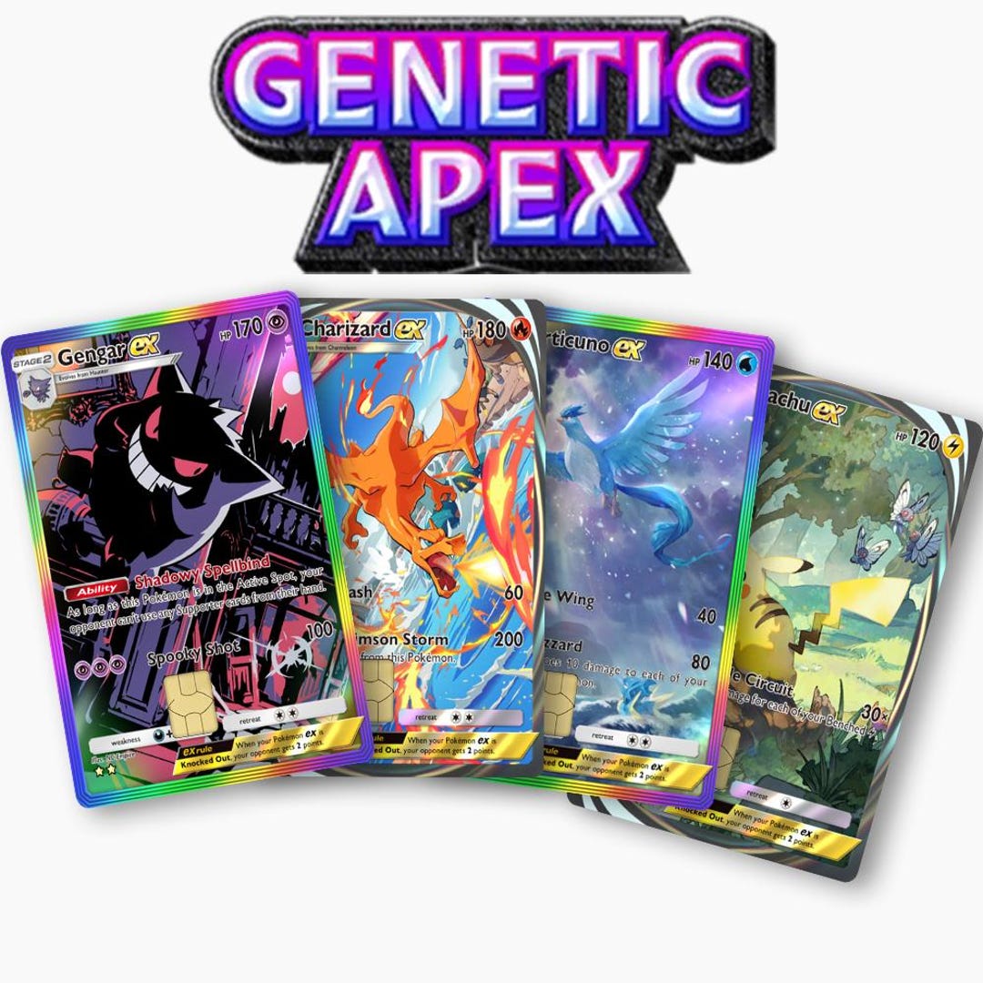 Custom Holographic Pokemon TCG Pocket Genetic Apex Credit/debit Card ...