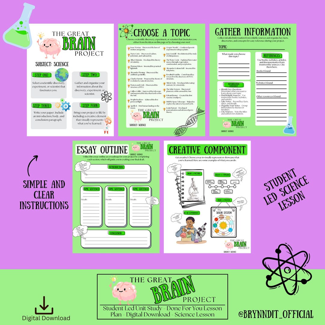 The Great Brain Project: Science Lesson Packet, Hands-on Learning ...