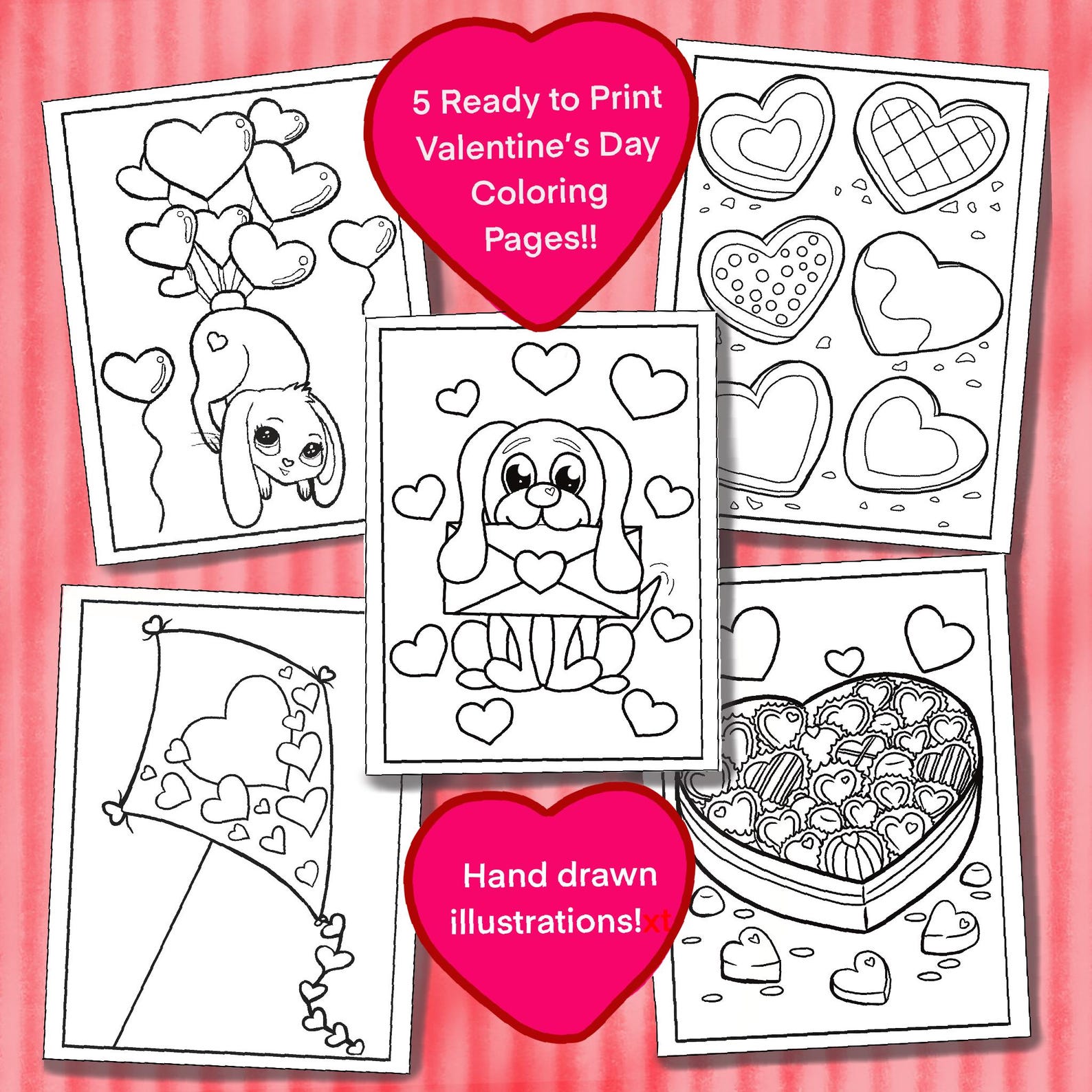 Valentine's Day Coloring Pages, Valentine's Day Printable, Valentine's ...