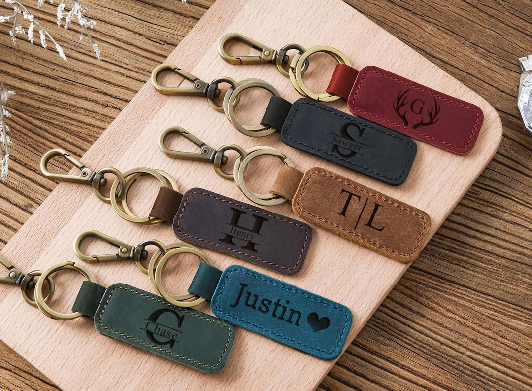Personalized Leather Keychain,best Gift for Men,leather Keyring ...