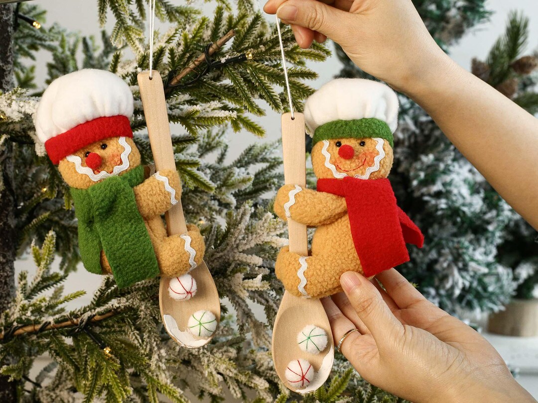 Wooden Spoon Gingerbread Man Christmas Decoration Ornament,gingerbread ...