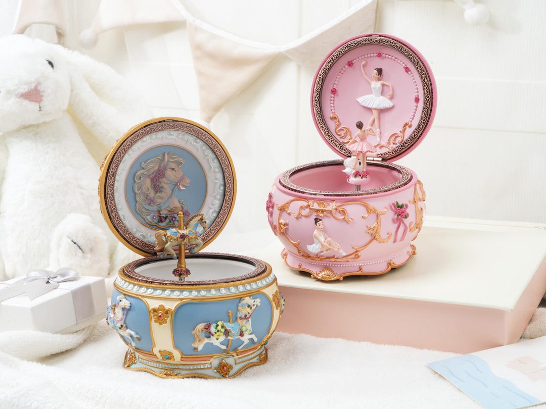 Personalized Carousel & Ballerina Music Box,custom Engraved Name ...
