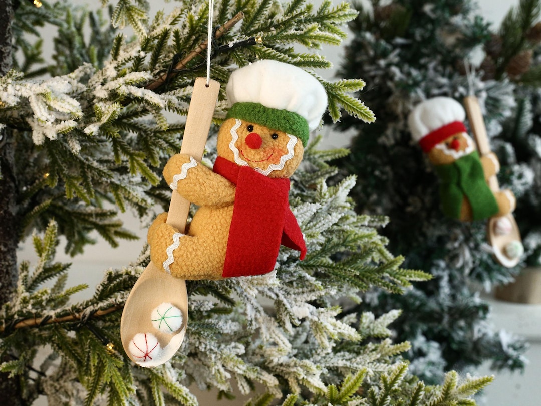 Wooden Spoon Gingerbread Man Christmas Decoration Ornament,christmas ...