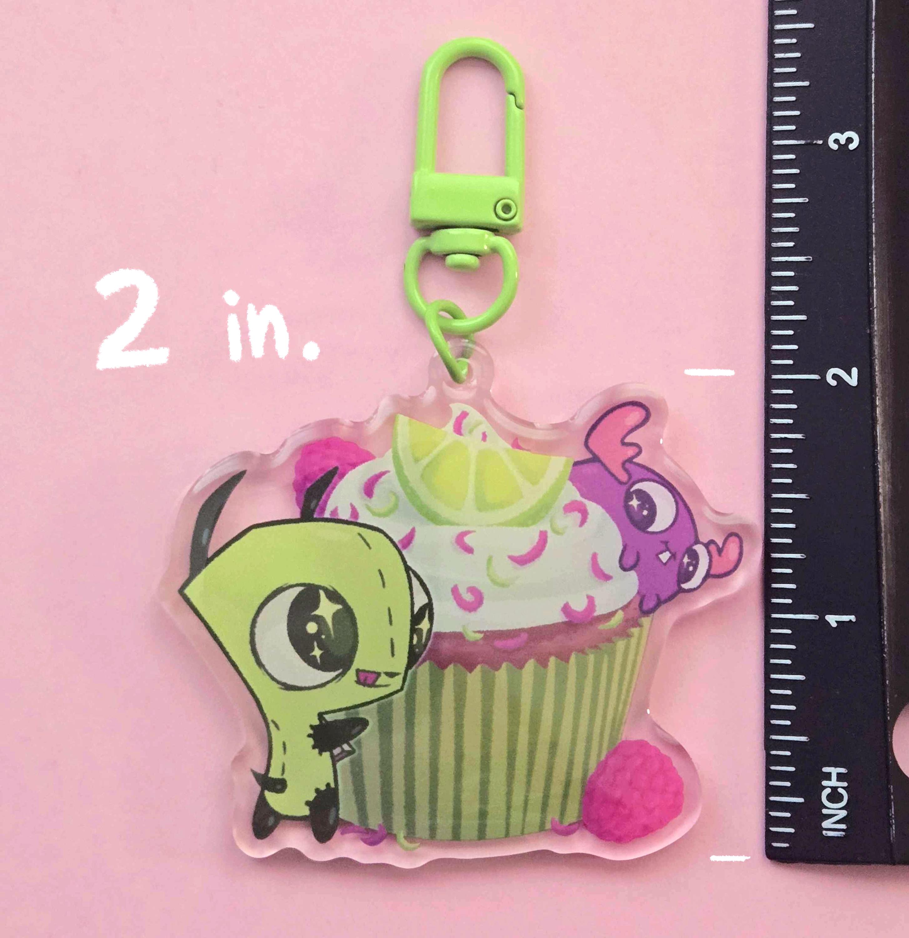 Invader Zim Dessert Acrylic Epoxy Keychain Charms 2in. – Zim, Dib, Gir ...