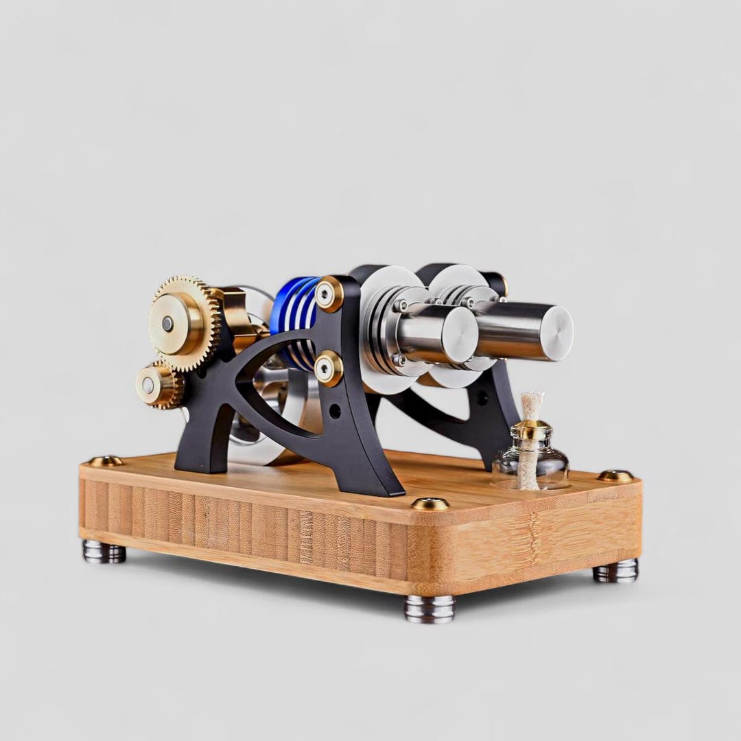 Dual Cylinder Stirling Engine Model Dual Piston Realistic Functional ...