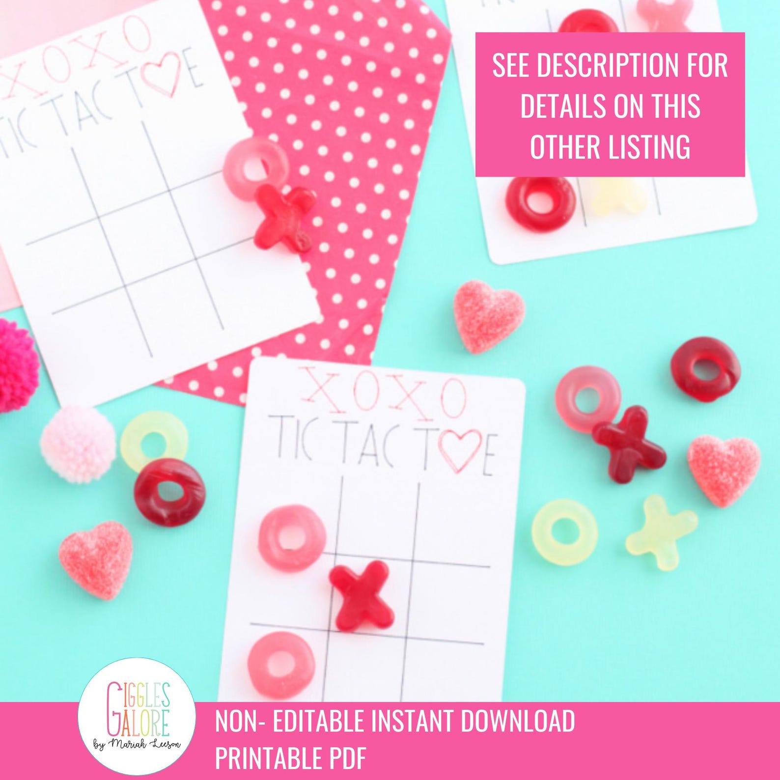 Pop It Valentine's Day Tag, PDF Instant Download - Etsy