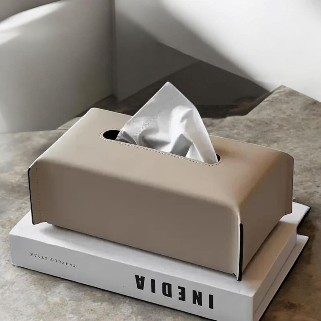 Luxury Leather Tissue Box Cover: Elegant Home & Office Decor - Etsy