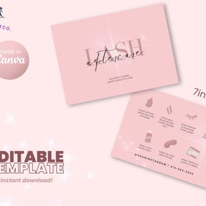 Editable Lash Aftercare Card Template - Etsy