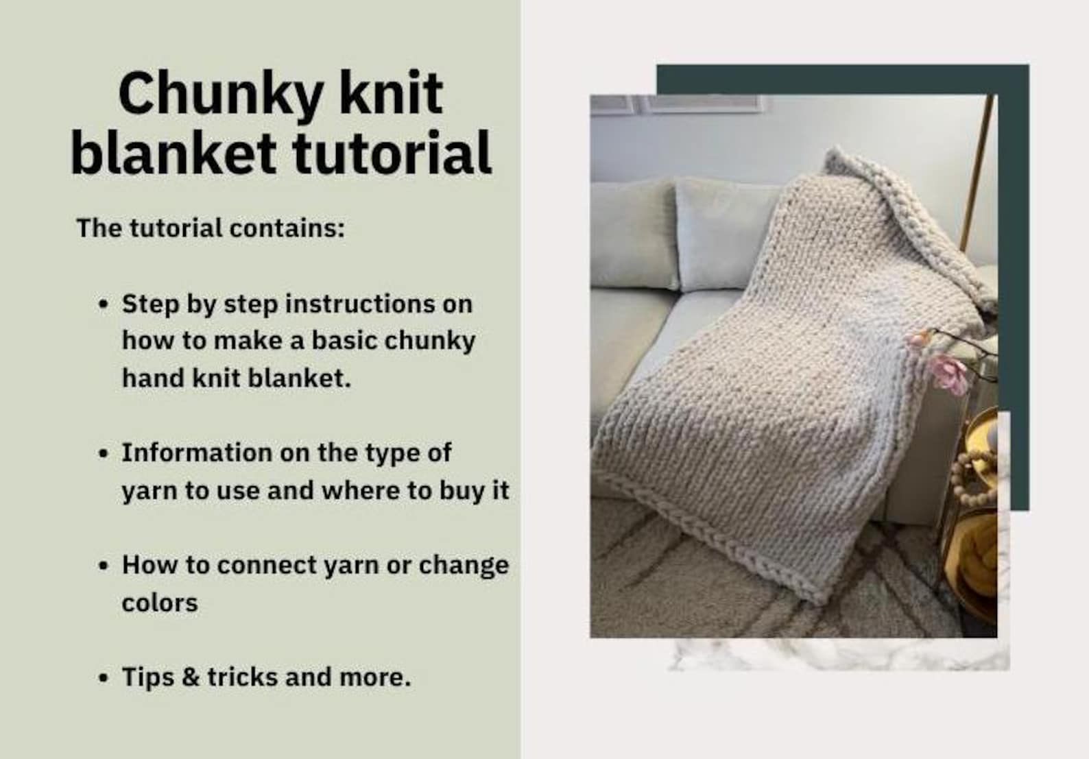 Tutorial Video: How to Hand-knit a Chunky Blanket | DIY | Make Your Own ...