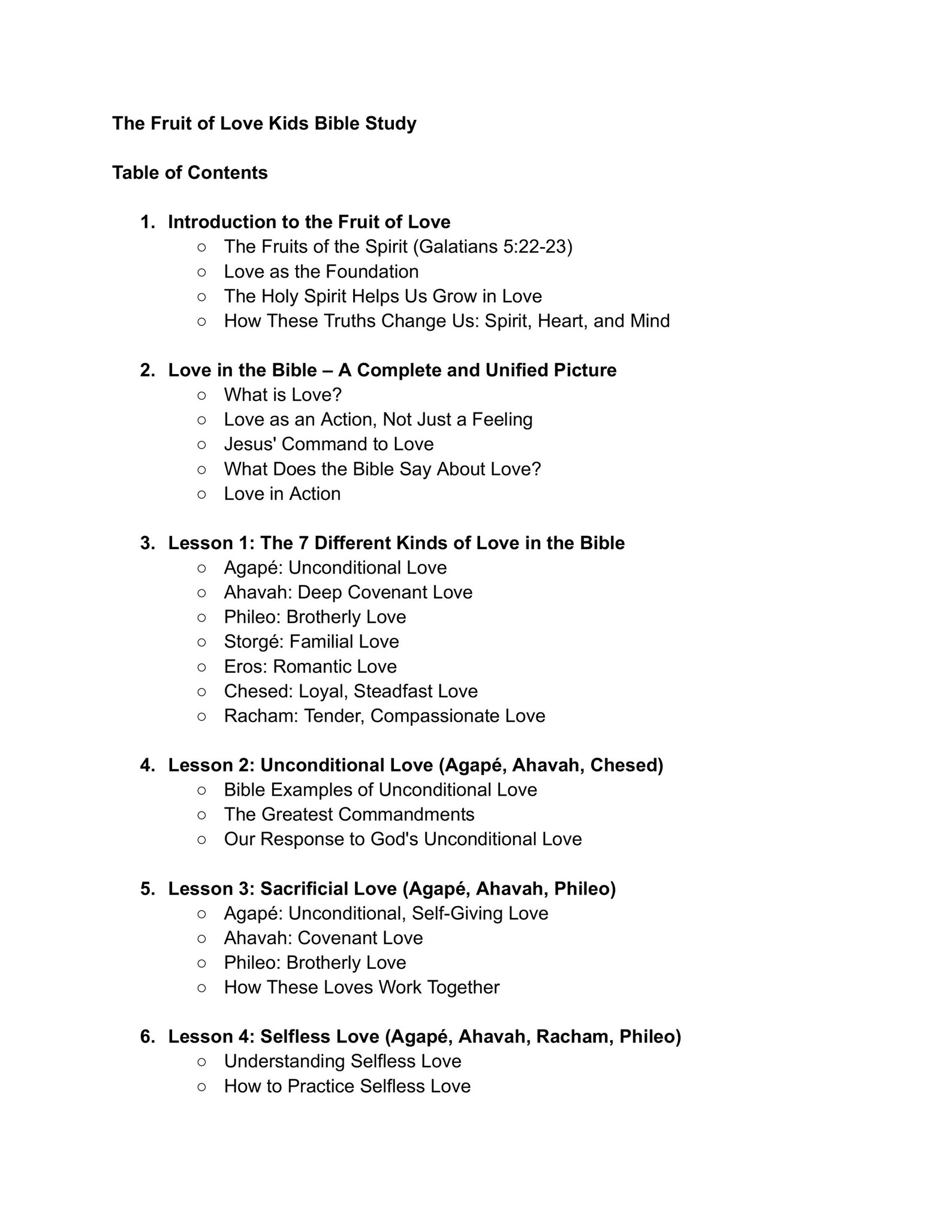 The Fruit of Love: Kids Bible Study on the Fruit of the Spirit for Ages ...