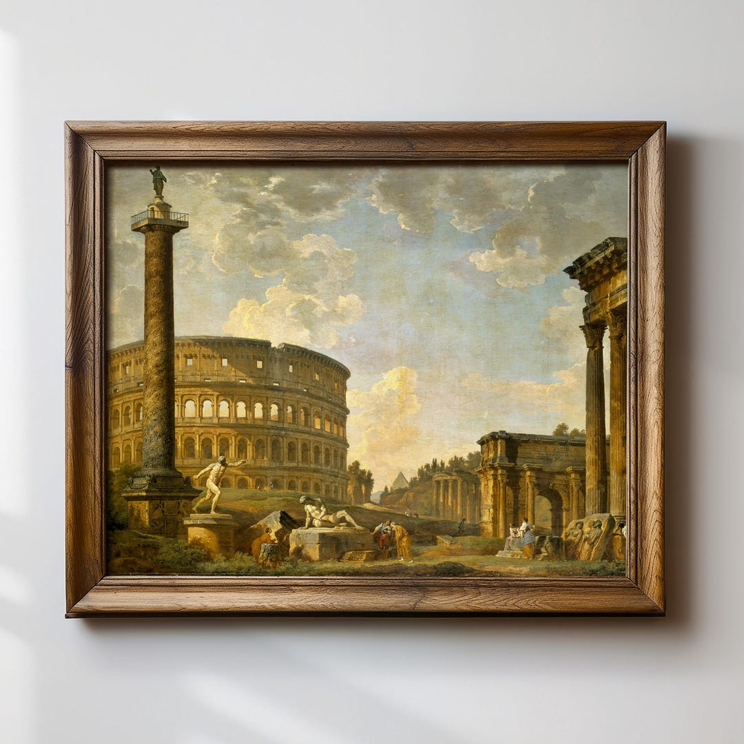 Roman Colosseum Art Print, Capriccio Painting Giovanni Panini, Ancient ...