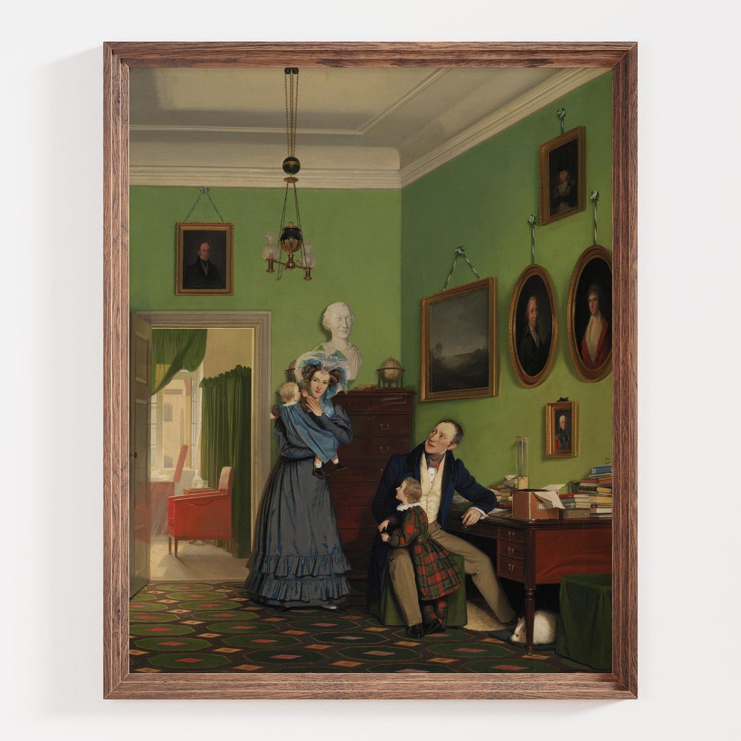 Victorian Family Portrait Print, Antique Home Interior Art, 19th ...