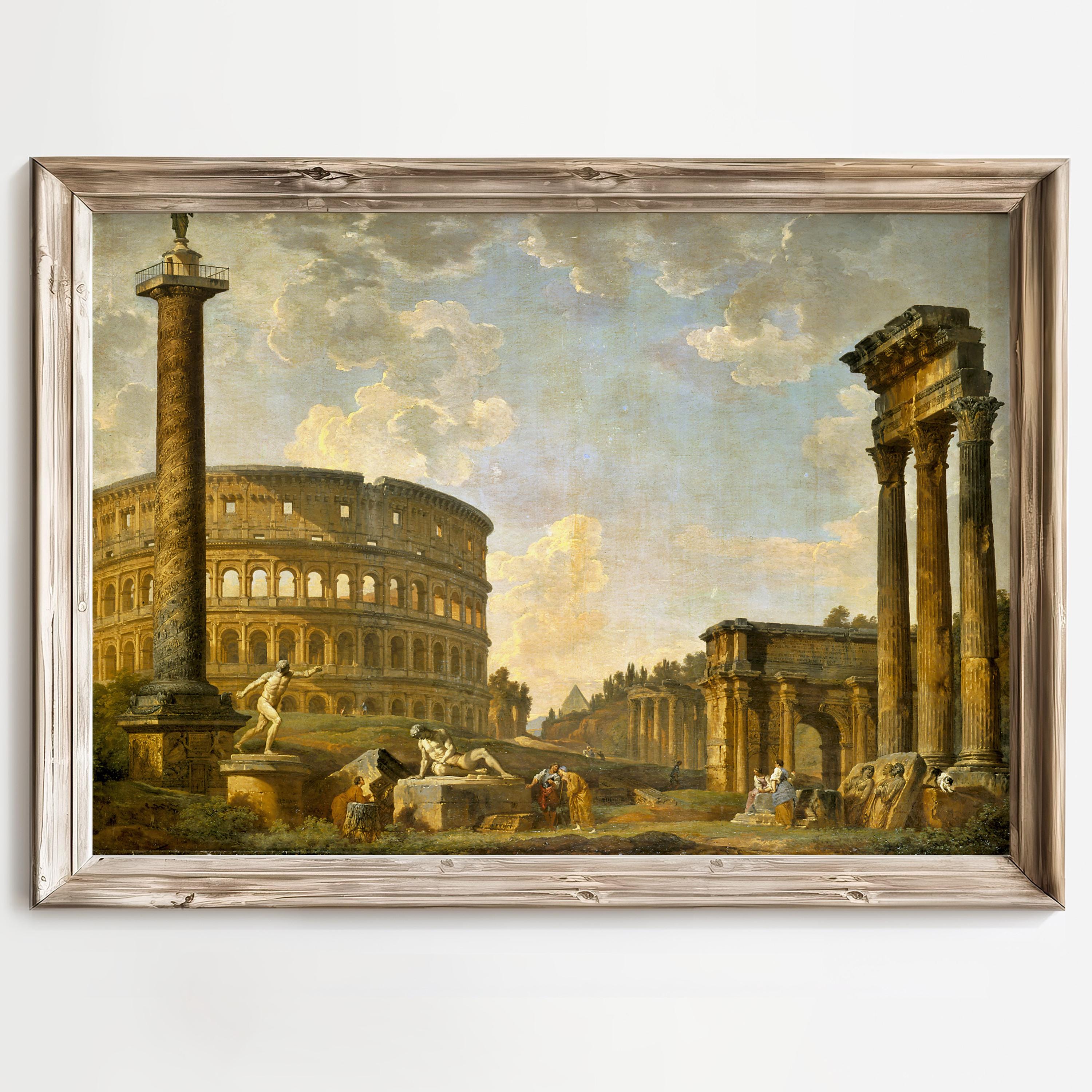 Roman Colosseum Art Print, Capriccio Painting Giovanni Panini, Ancient ...