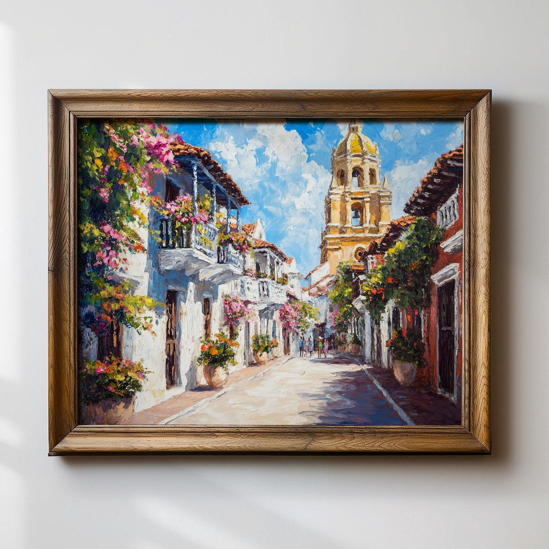 Colorful Colonial Street Art, Cartagena Colombia, Mediterranean Style ...