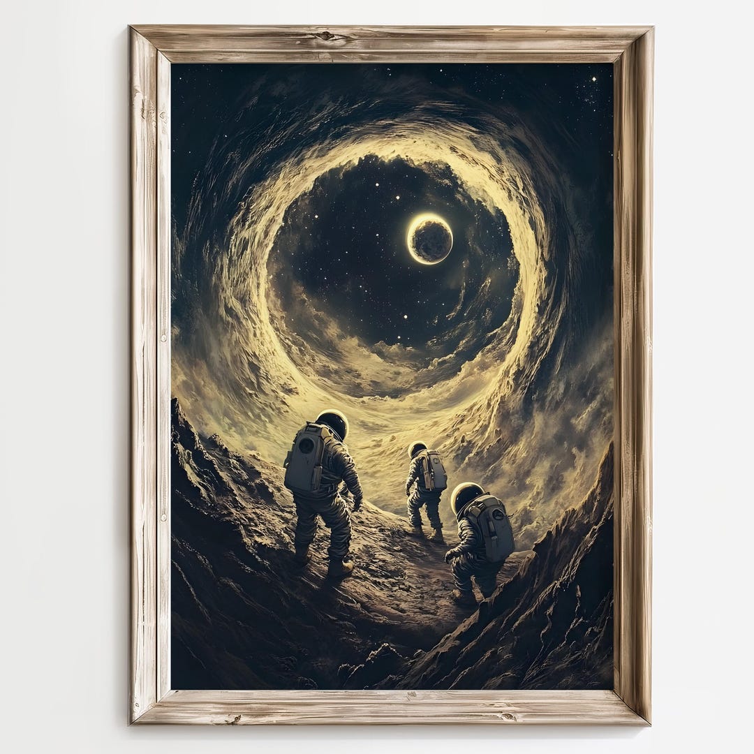 Astronaut Space Art Print, Cosmic Exploration Poster, Sci-fi Surreal ...