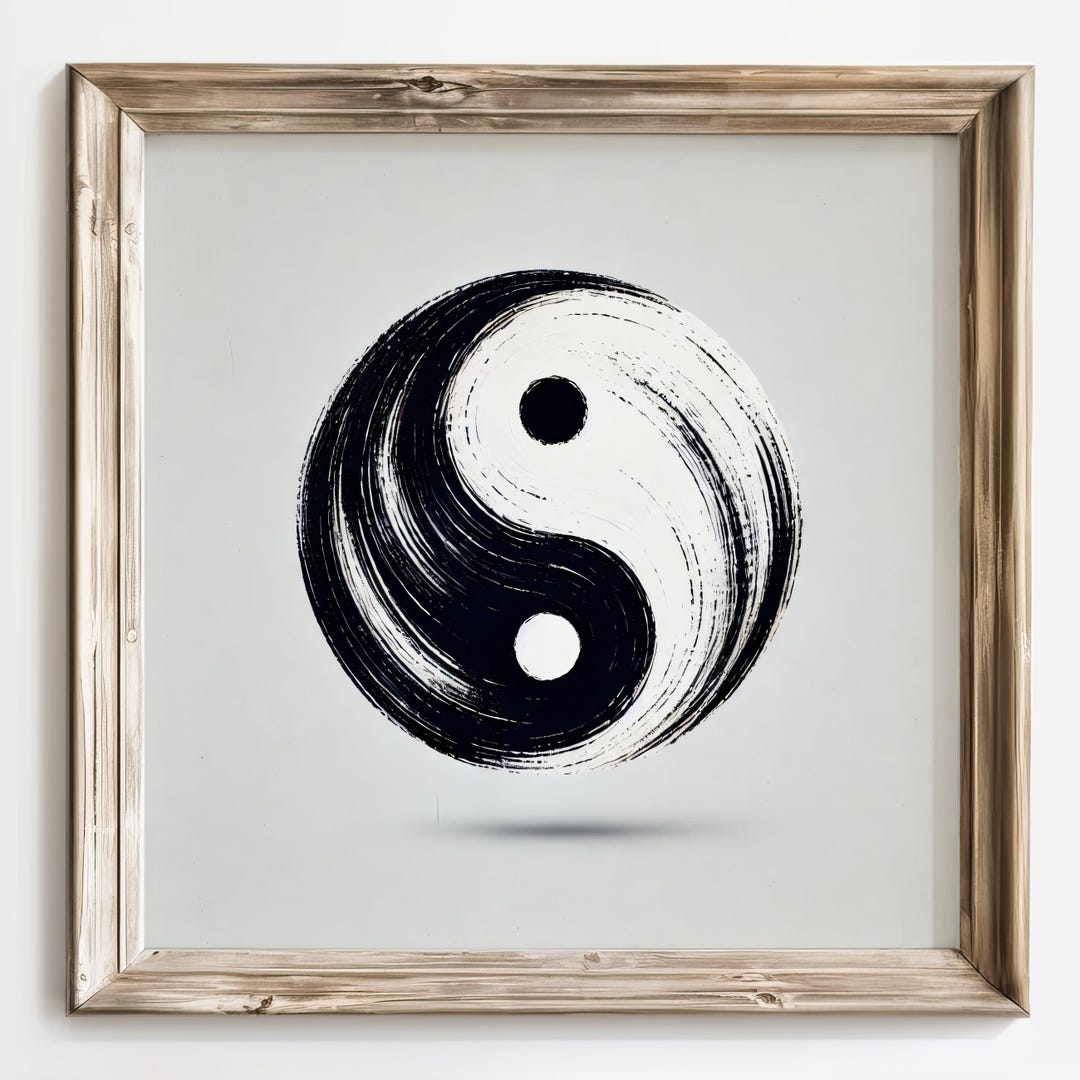 Yin Yang Art Zen Wall Decor Harmony Artwork Minimalist Yin Yang ...