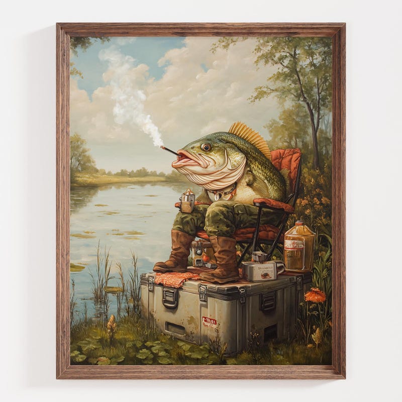 Bass Fishing Poster - Etsy