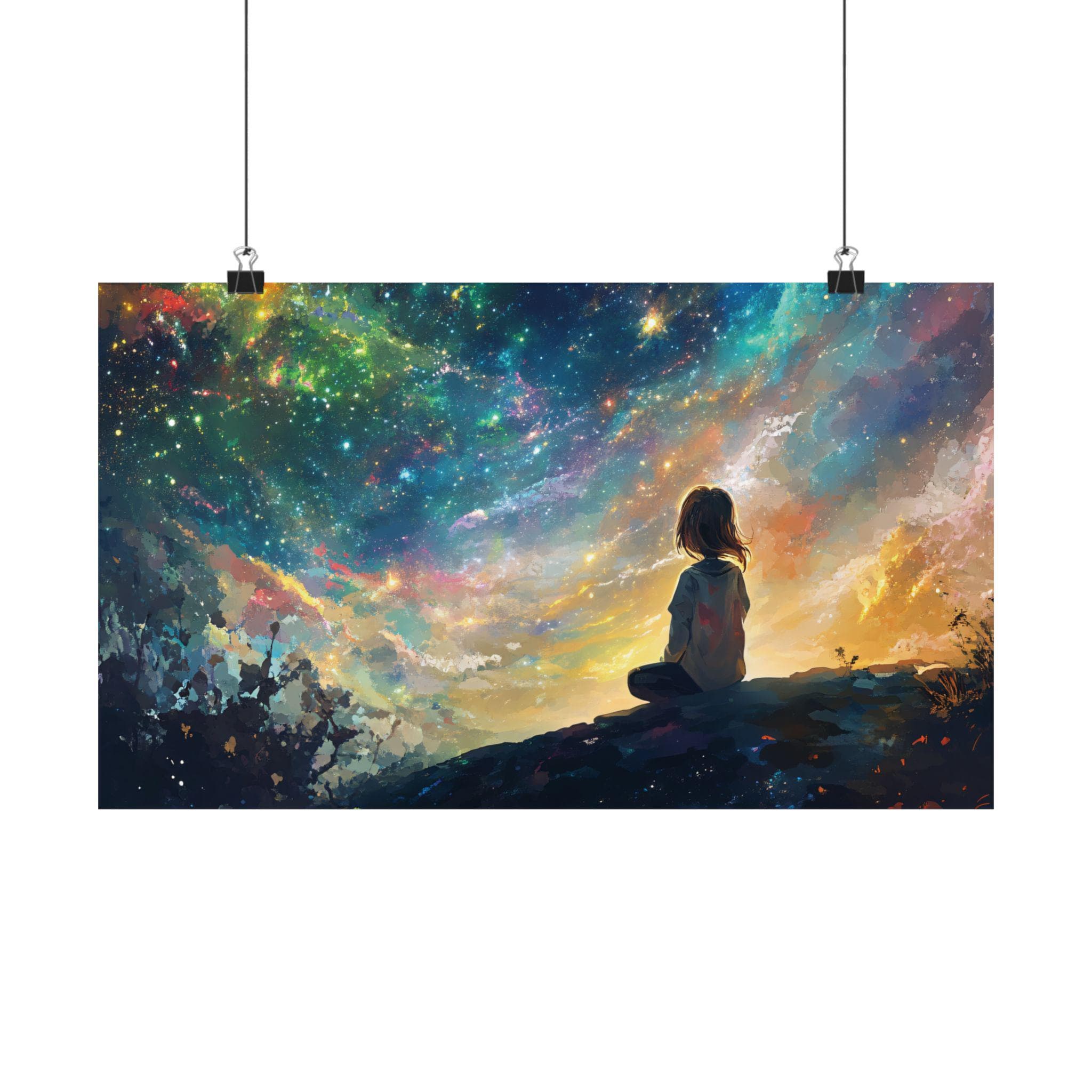 Galaxy Art Print, Stargazing Artwork, Cosmic Wall Decor, Starry Night ...