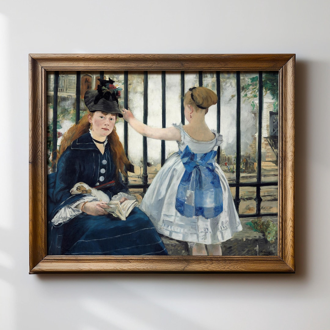 Edouard Manet Painting, the Railway, Impressionist Figures, Mother and ...