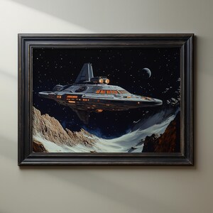 Spaceship Matte Art Print, Sci-fi Spaceship Poster, Outer Space Wall ...
