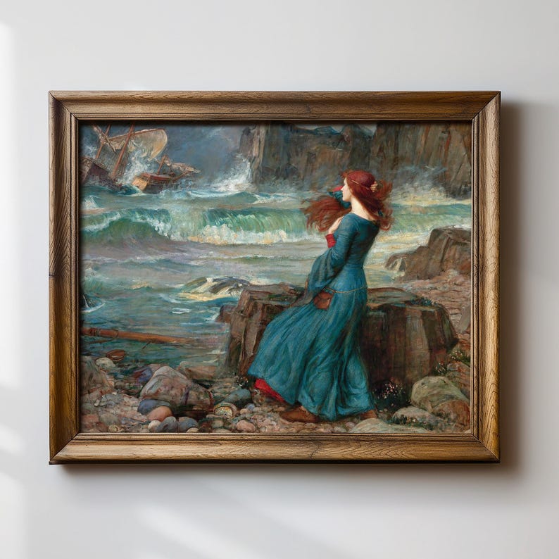 The Tempest by John William Waterhouse, Miranda Watching Shipwreck ...