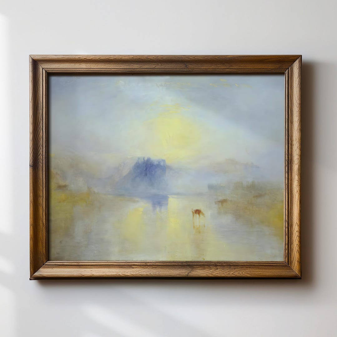 J.M.W. Turner Misty Landscape Print, Norham Castle Art, Romantic ...