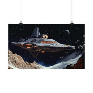 Spaceship Matte Art Print, Sci-fi Spaceship Poster, Outer Space Wall ...