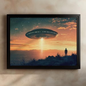UFO Art Print, Sci-fi Wall Art, Alien Spaceship Poster, Futuristic ...