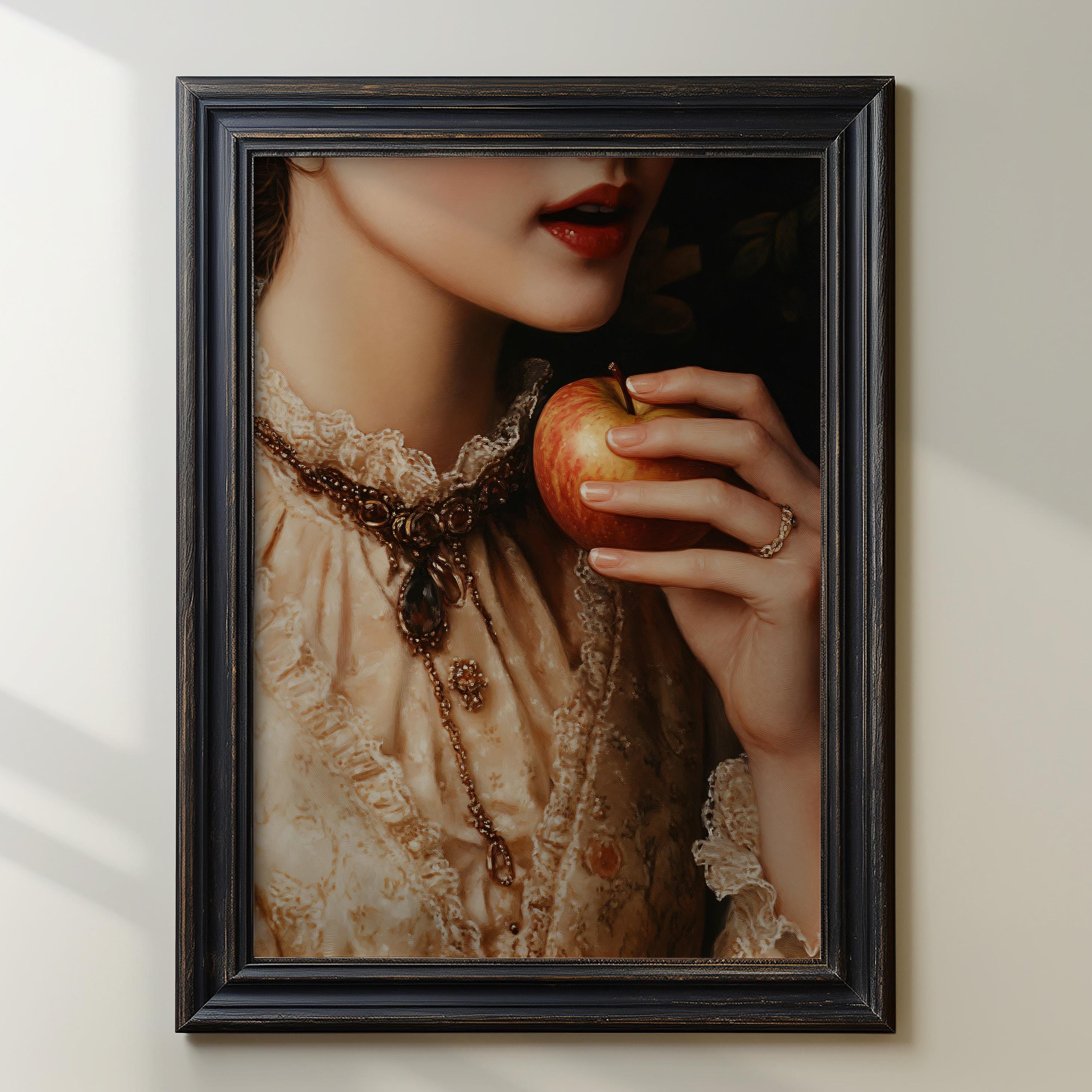 Victorian Apple Art Print, Elegant Vintage Wall Decor, Romantic Gothic ...