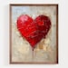 Textured Red Heart Art Print, Abstract Love Painting, Romantic Wall ...