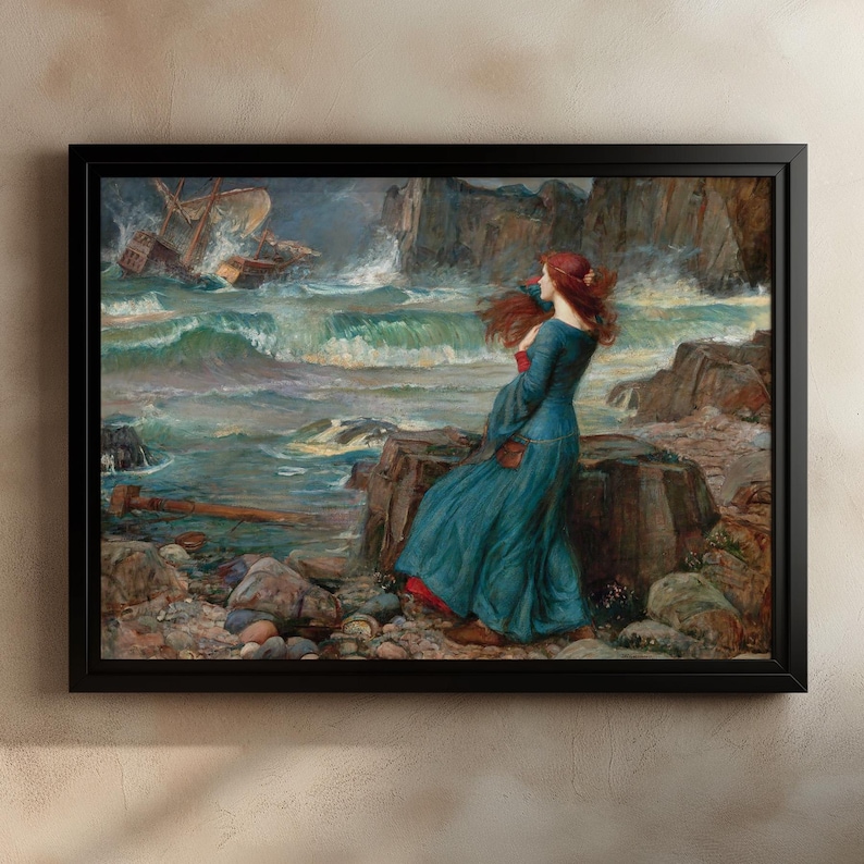 The Tempest by John William Waterhouse, Miranda Watching Shipwreck ...