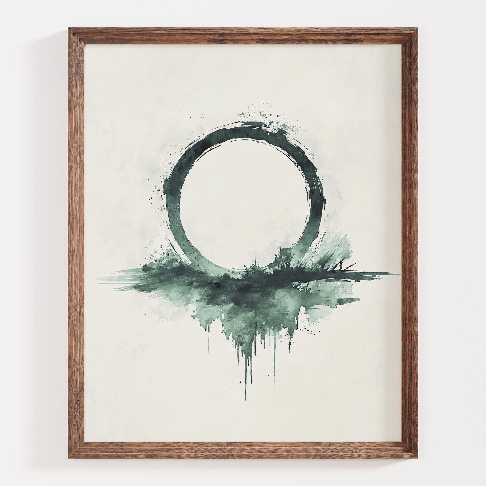 Enso Circle Wall Art, Japanese Enso Painting, Brushstroke Art, Artistic Circle Design, Ink Wash ...