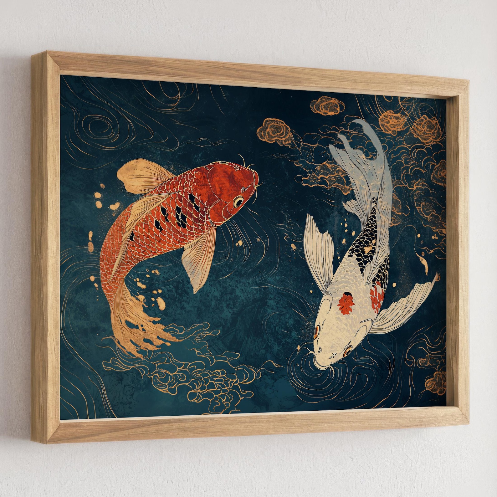 Koi Fish Wall Art, Japanese Koi Print, Zen Koi Fish Painting ...