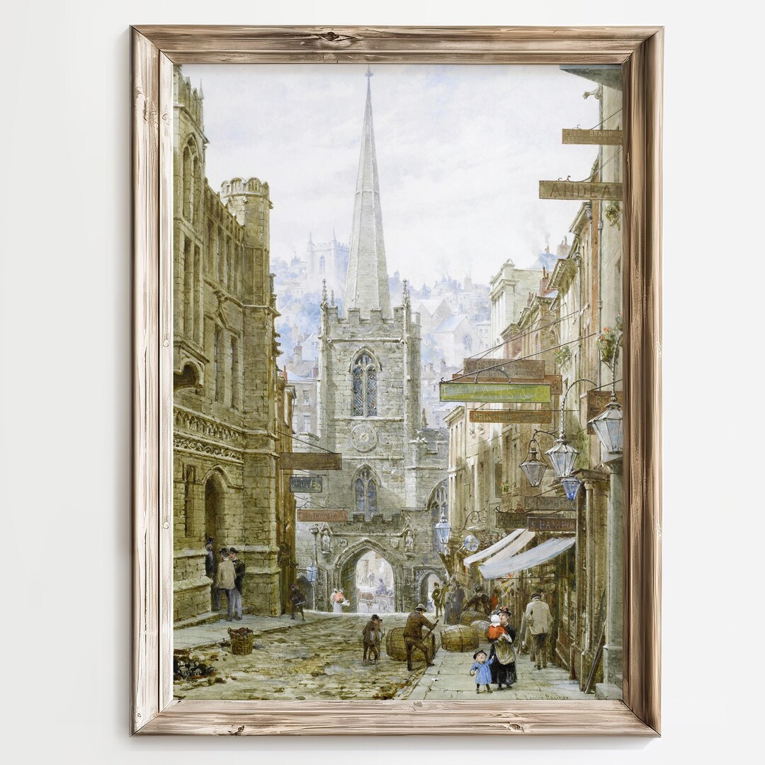 Historic Cityscape Print, Louise Rayner Art, Victorian Street Scene ...