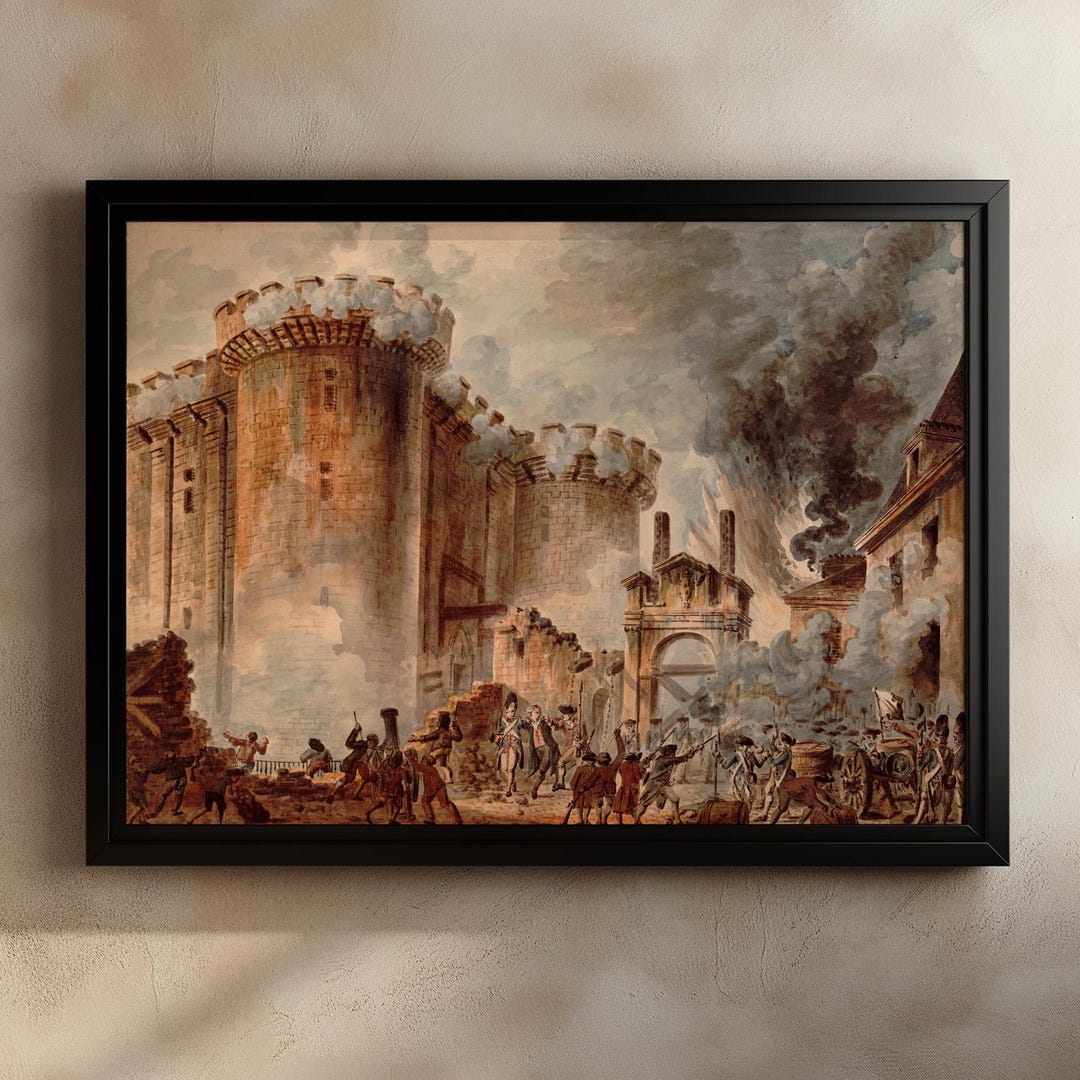 Storming of the Bastille Print, French Revolution Wall Art, Historic ...
