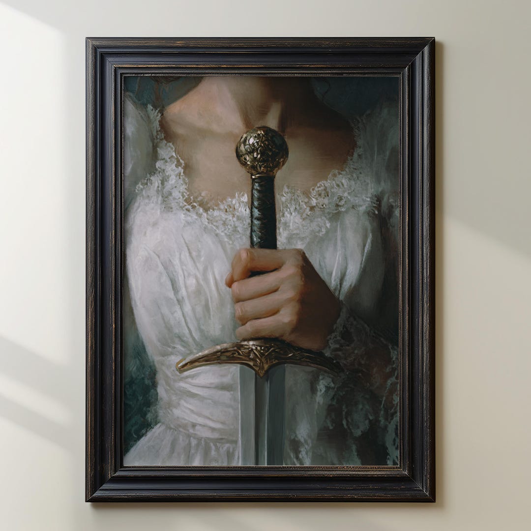 Victorian Woman With Sword, Fantasy Wall Art, Historical Sword Art ...