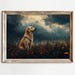 Golden Retriever Wall Art, Dog Portrait Print, Floral Field Artwork ...