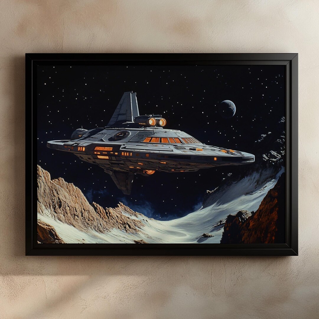 Spaceship Matte Art Print, Sci-fi Spaceship Poster, Outer Space Wall ...