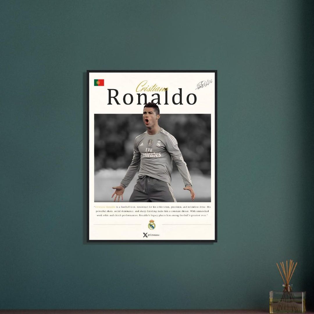 CRISTIANO RONALDO Premium Matte Paper Wooden Framed Poster - Etsy