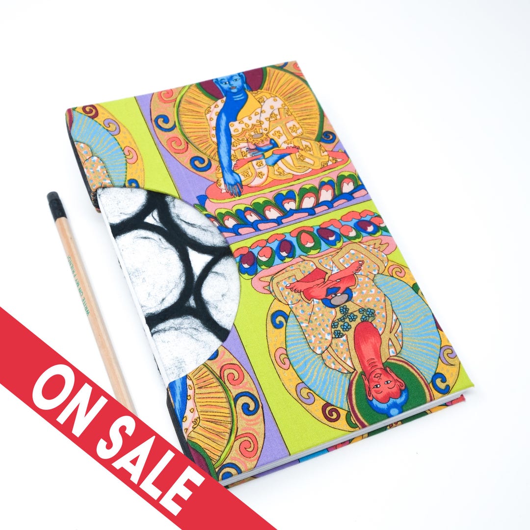 Hand Bound Journal: Funky Buddha Fabric, Lay Flat Artist Sketchbook - Etsy