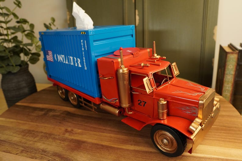 Handmade Metal Truck Container Tissue Box: Collectible Home Decor - Etsy
