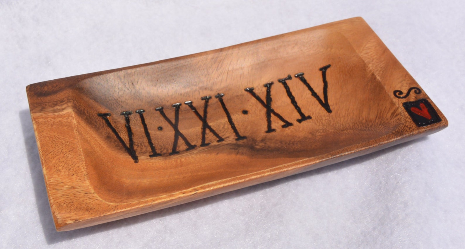 Unique CUSTOM ROMAN NUMERAL Hand Painted and Burned Acacia Wood Tray ...