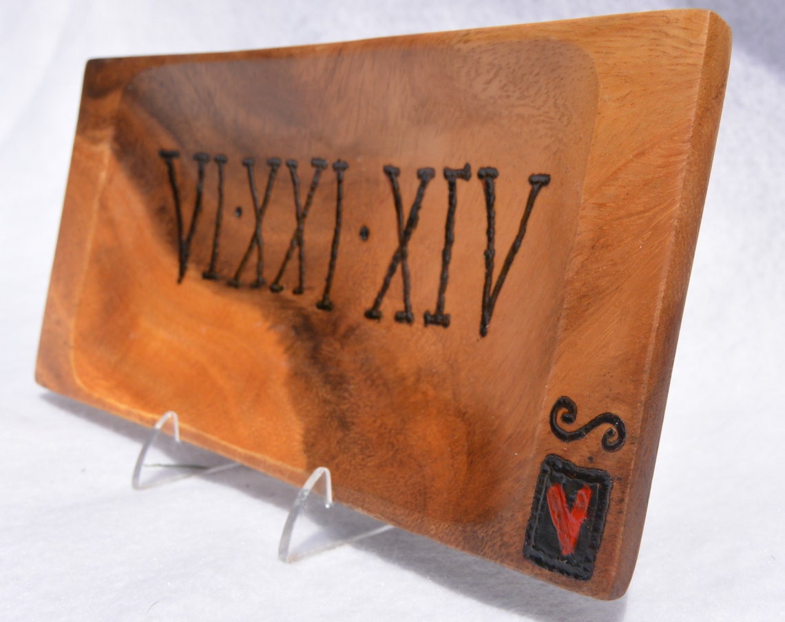Unique CUSTOM ROMAN NUMERAL Hand Painted and Burned Acacia - Etsy