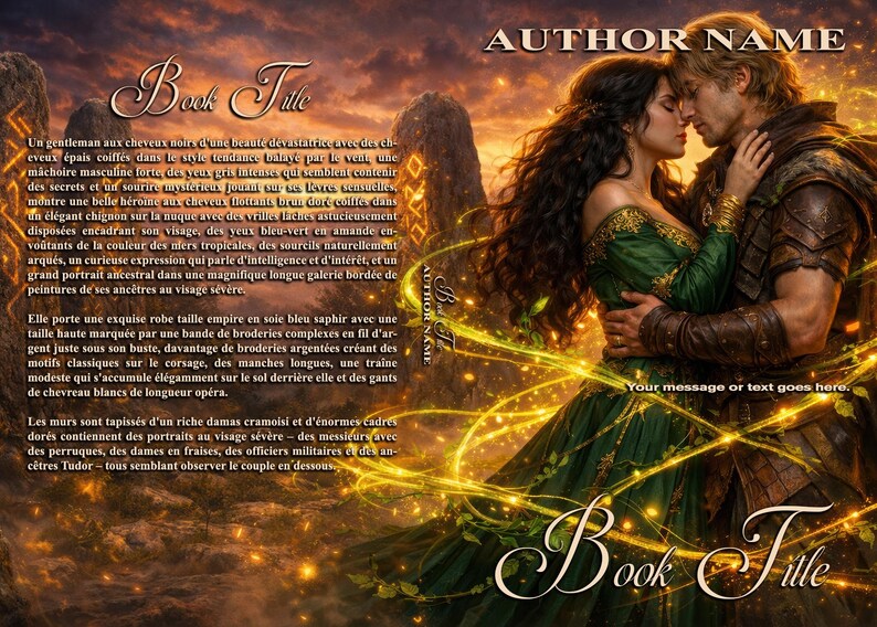 Fantasy Romance Premade Book Cover - Magical Couple Ancient Ruins ...