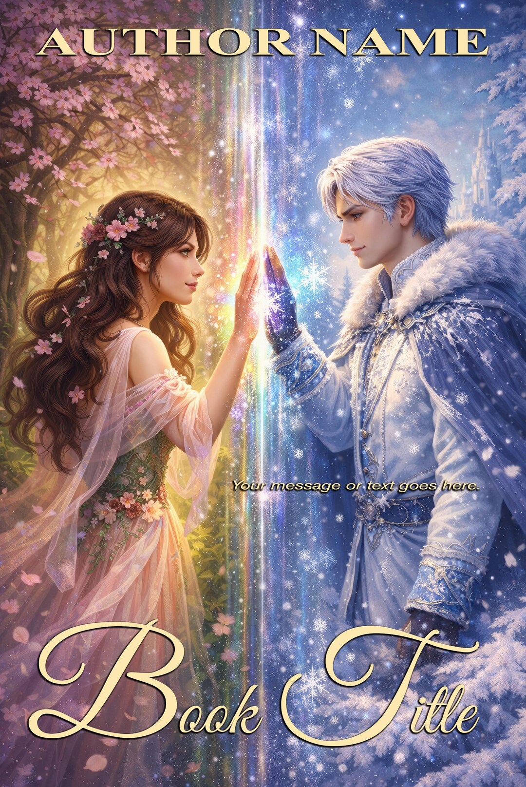 Premade Fantasy Romance Book Cover - Spring, Winter, Divided Worlds ...