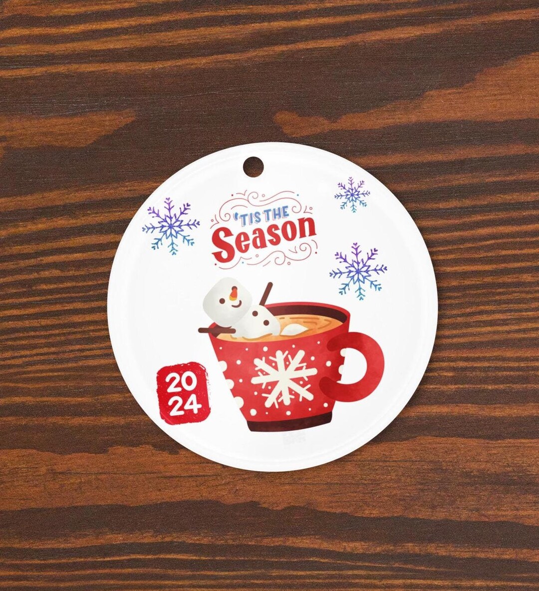 Marshmallow Snowman Tis the Season 2024 Acrylic Ornament, Kawaii ...