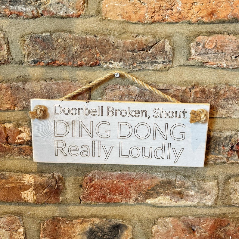 Ding Dong Doorbell Wooden Sign - Etsy