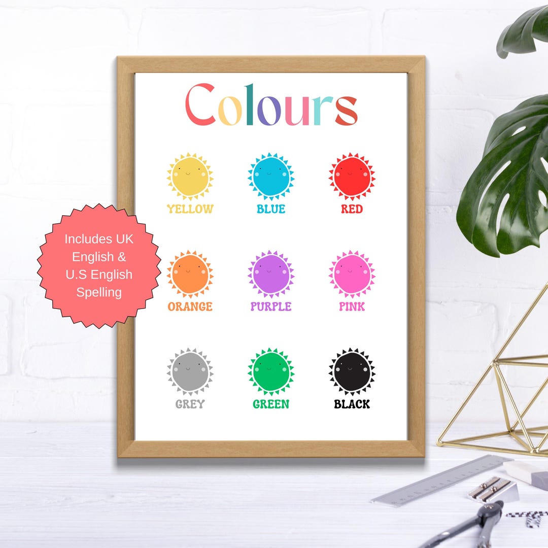 Colours Poster for Kids Classroom | Educational Prints | Montessori ...