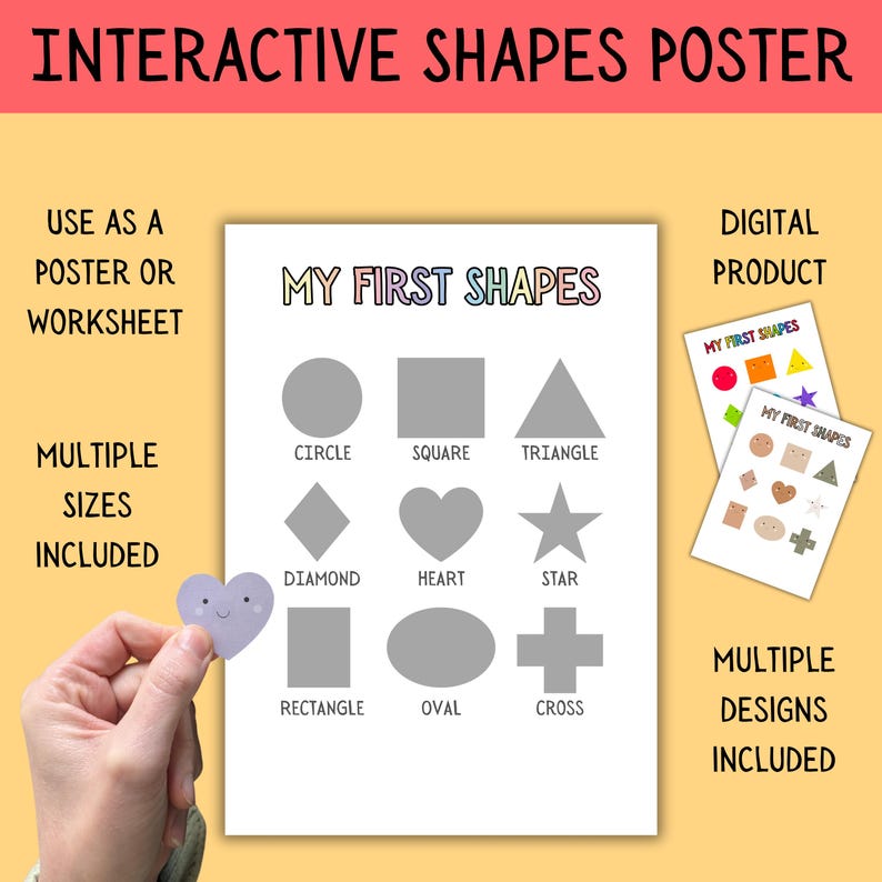 Shape Matching Worksheet | Toddler Learning Shapes Poster | Kids Busy ...